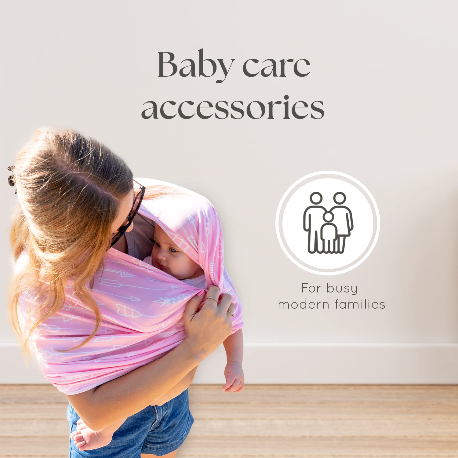 Dodo Babies Nursing Cover Set β Soft, Multipurpose Stretch Scarf for Breastfeeding and Car Seat Cover, Two Universal Pacifier Holders, Binky Case, Storage Bag β Playful Pink Print for Baby Girl