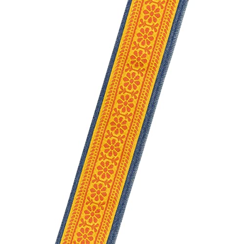 Fender George Harrison Dark Horse Floral Guitar Strap, 2in,Orange