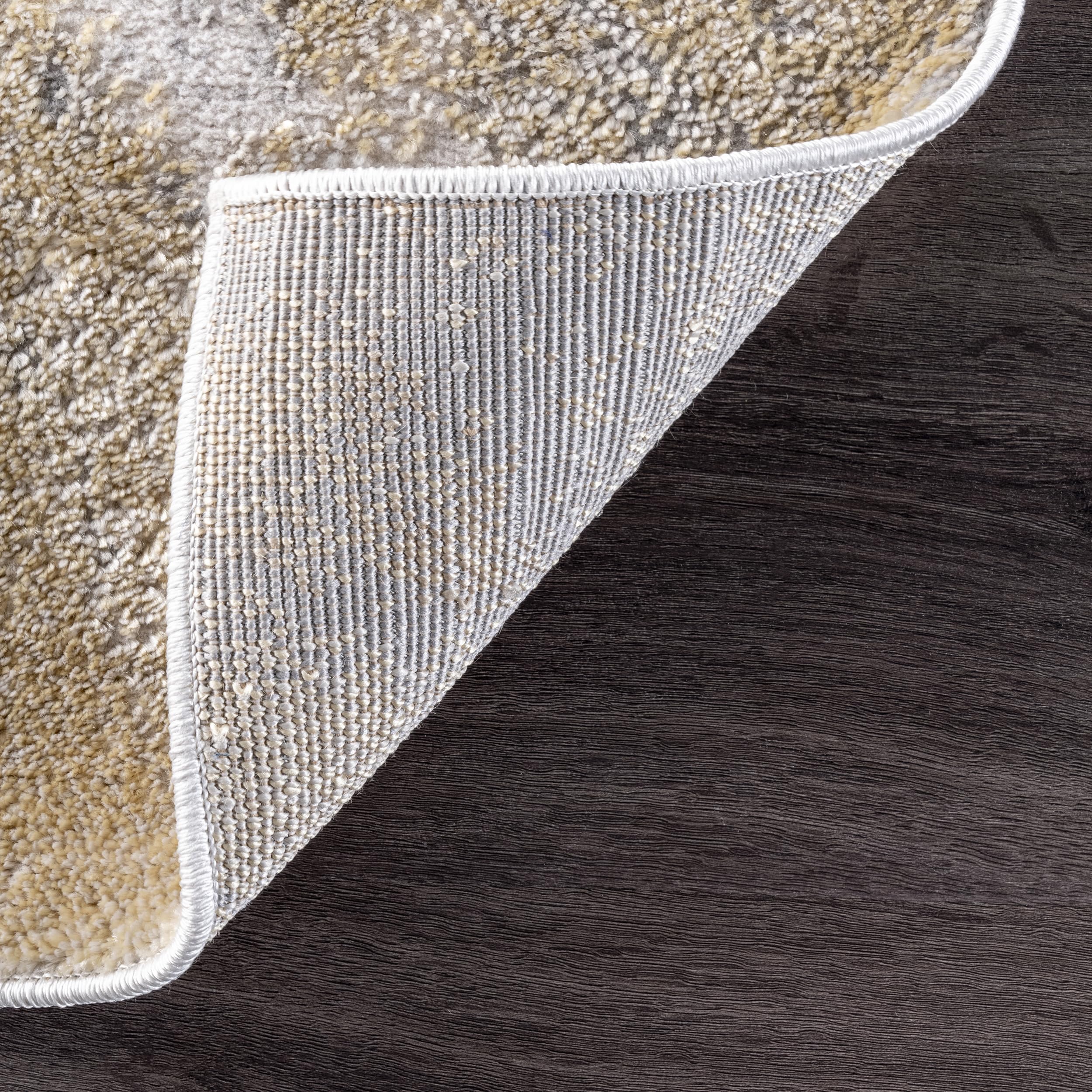 nuLOOM Cyn Contemporary Abstract Area Rug, Oval 4x6, Gold