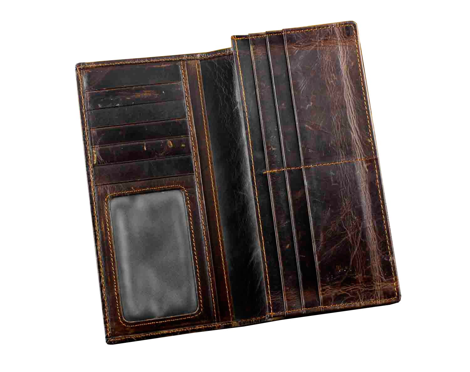 crazy hunter Mens Long Crocodile Head Motorcycle Punk Leather Wallet With a Biker Chain L73