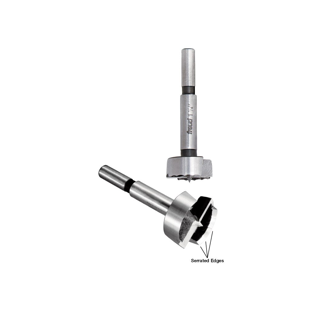 Freud PB-100: 1/4" to 2-1/8" (Dia.) 16 Pcs. Forstner Bit Set and MLCS 9270H 5-Inch Long Forstner Bit Extender with Hex Shank