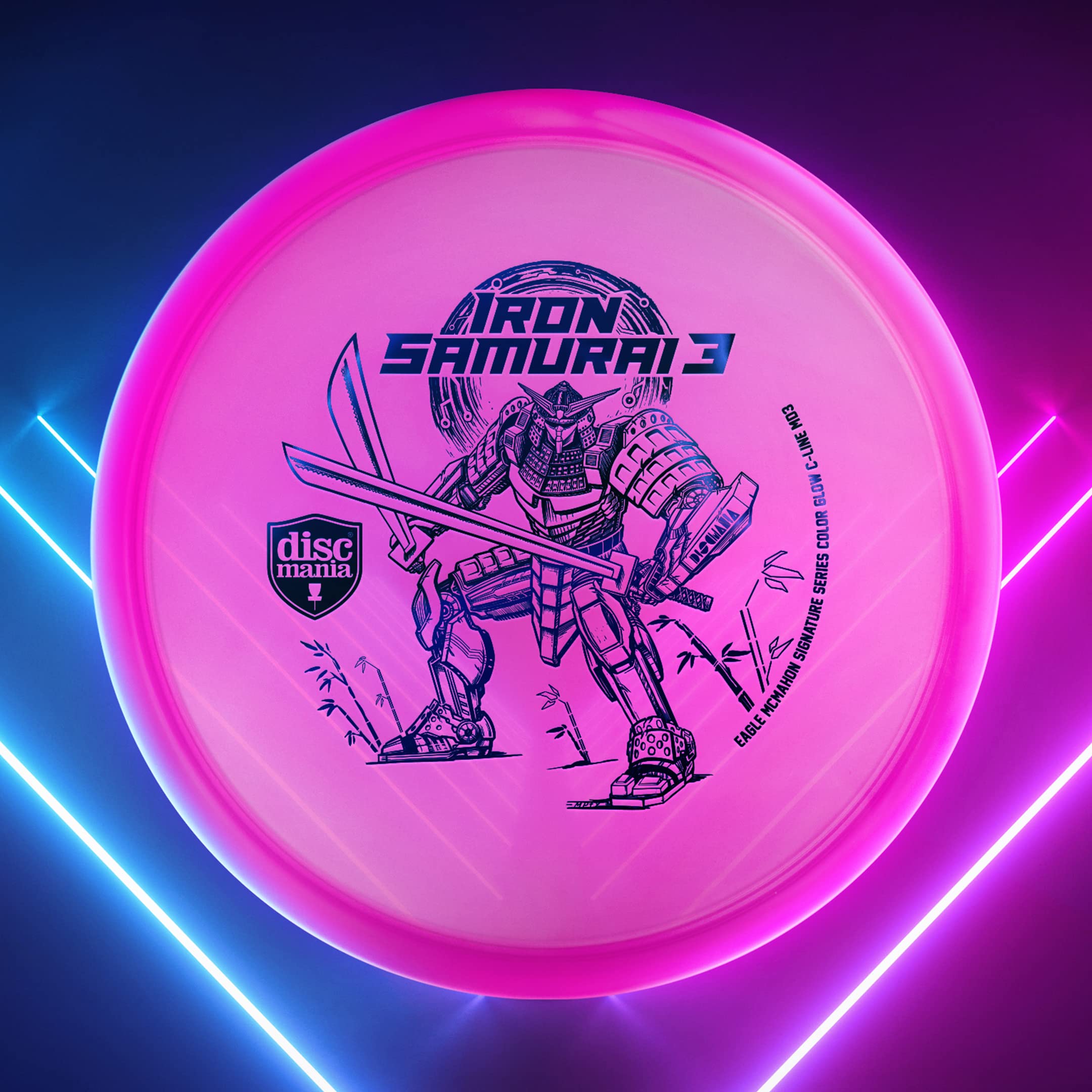 Discmania Iron Samurai 3 - Eagle McMahon Signature Series Color Glow C-line MD3 Disc Golf Mid-Range 177-180g (Colors Will Vary)