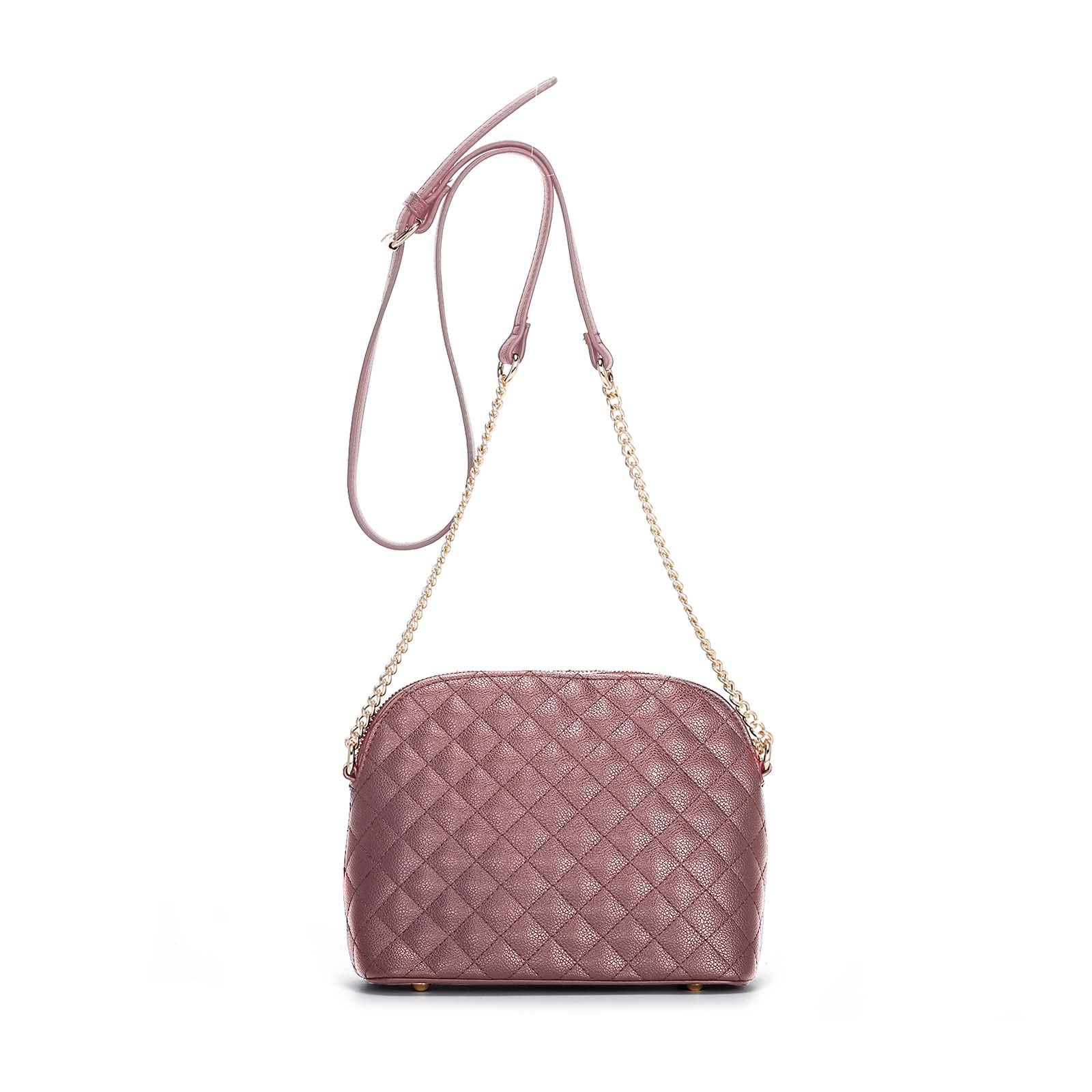 E Quilted Crossbody Bags for Women, Lightweight Medium Camera Bag Top Zipper Shoulder Purse