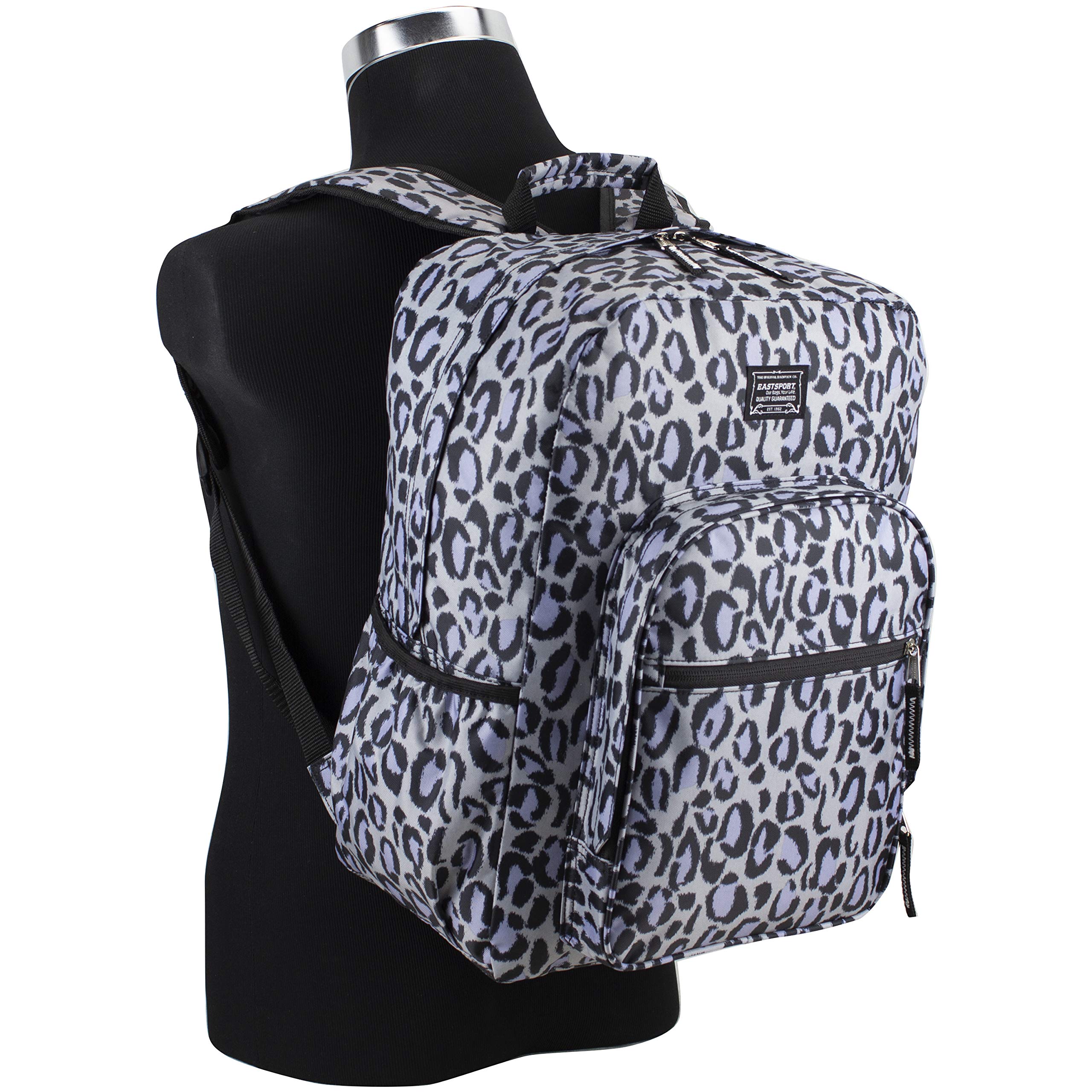 Eastsport Fashion Lifestyle Backpack with Oversized Main Compartment for College or Travel/Hiking, Black/Red Static Camo Print