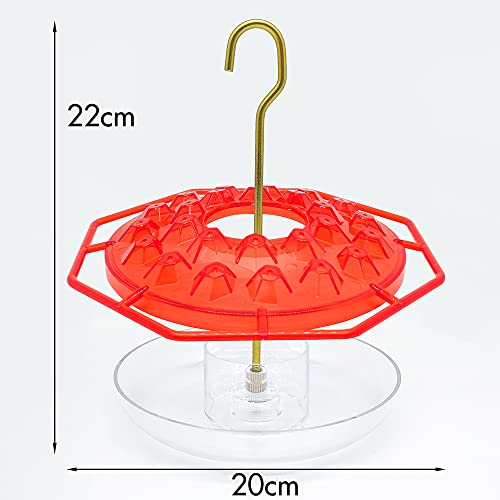 Hummingbird Feeders for Outdoors Hanging, Leak Proof Hummingbird Feeder Built-in Moat with 25 Feeding Ports 12 oz Capacity can Feed More Hummingbirds, Easy to Clean, Fill and Install (1)