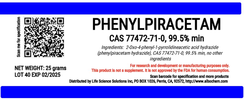Phenylpiracetam Powder, 25 Grams - Life Science Solutions