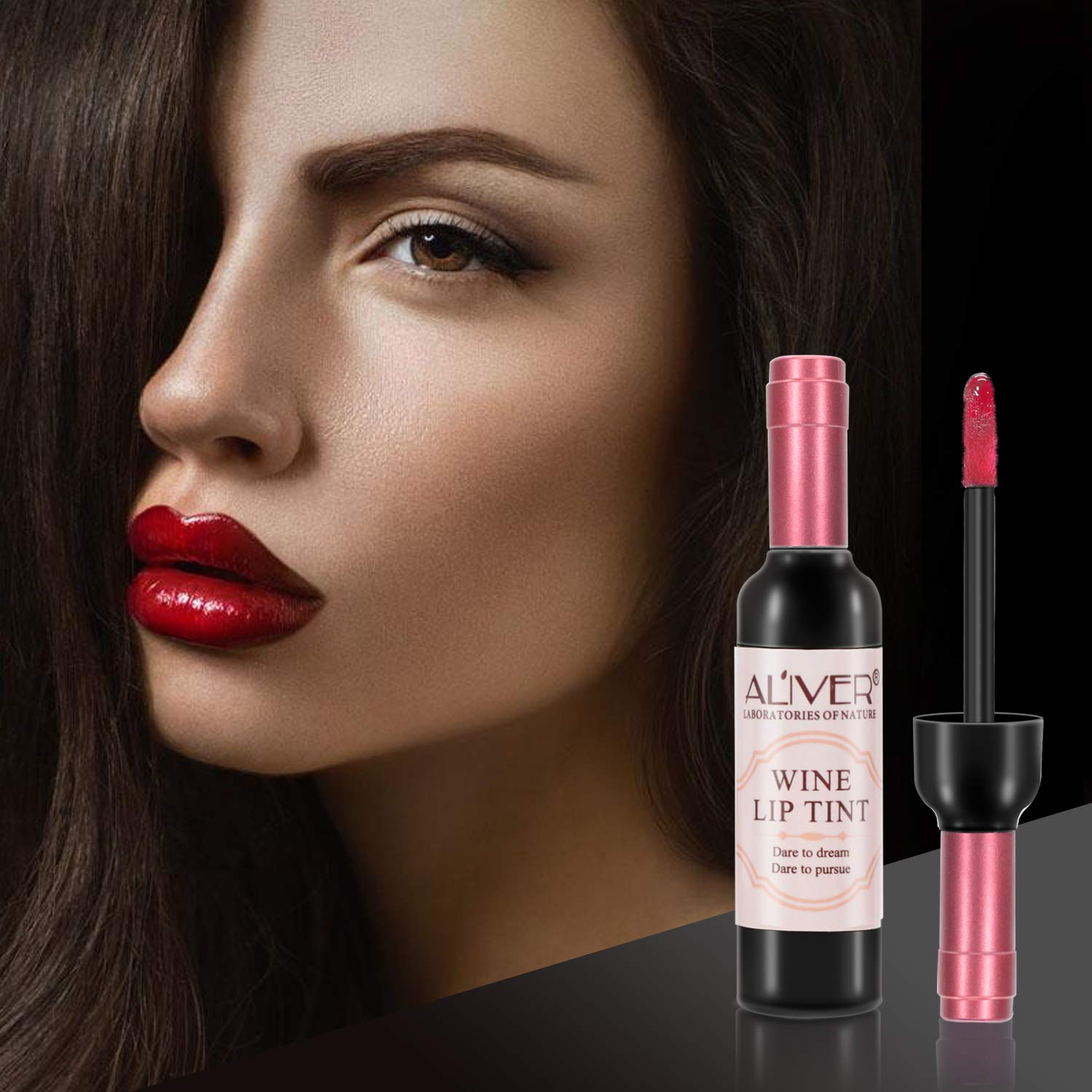 Wine Lip Tint 6 Colors, Waterproof Long Lasting Lip Stain, Non-stick Cup Lip Gloss, Light but Smart, Red and Wonderful, Lipstick Set, Fine Packaging