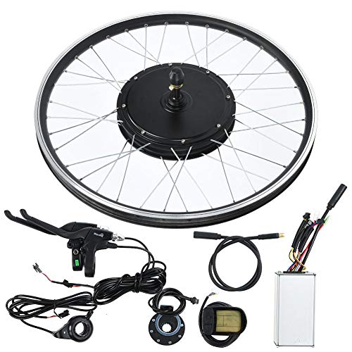 Ebike Conversion Kit, 48V 1500W 20" Electric Bicycle Cycle E Bike Motor Kit Bike Accessories Set Powerful Motor E-Bike Conversion w/LCD Display for Mountain Bike(Cassette flywheel)