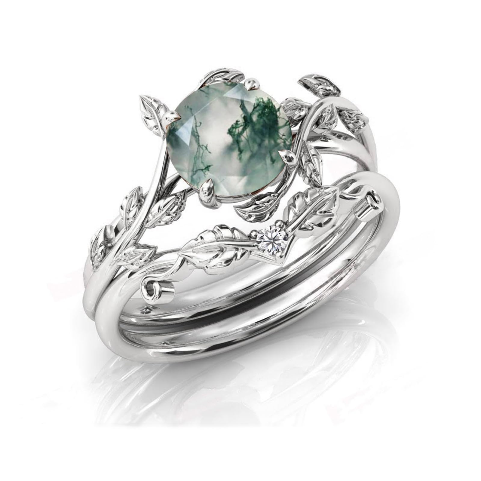 Eternity Celtic Knot Ring 925 Sterling Silver Abalone Ring Wedding Band for Women Size 7