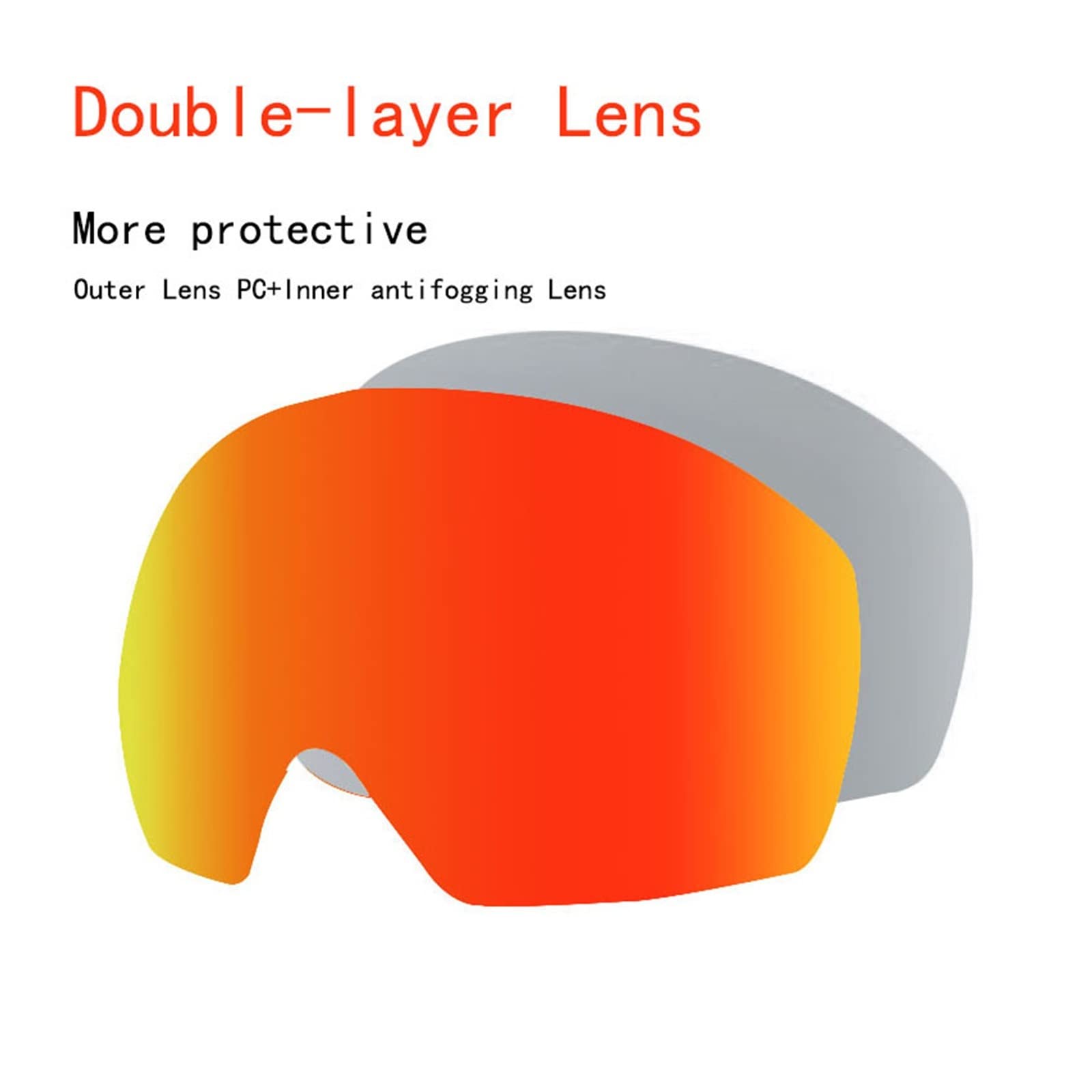 Double Layer Ski Goggles Large Skiing Goggles Near Vision Goggles For Men And Women Snow Gear ( Color : A )