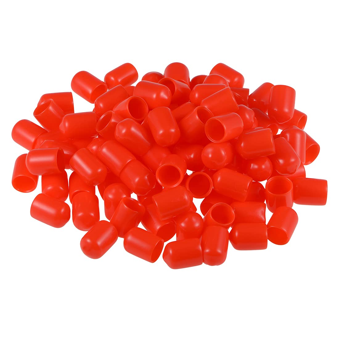 uxcell 100pcs Rubber End Caps 9.5mm(3/8") ID Vinyl Round Tube Bolt Cap Cover Thread Protectors Red