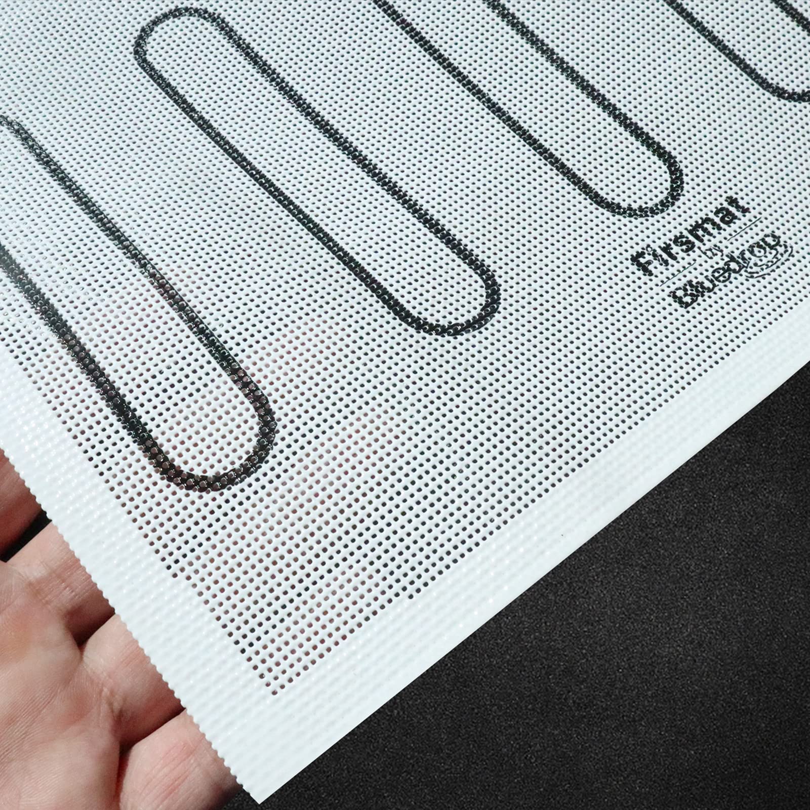Firsmat 2 Pk Perforated Eclair Mesh Mat Silicone baking mats for Bread Tartlets Cookies Oven Sheets (11-4/5" x 15-3/4")