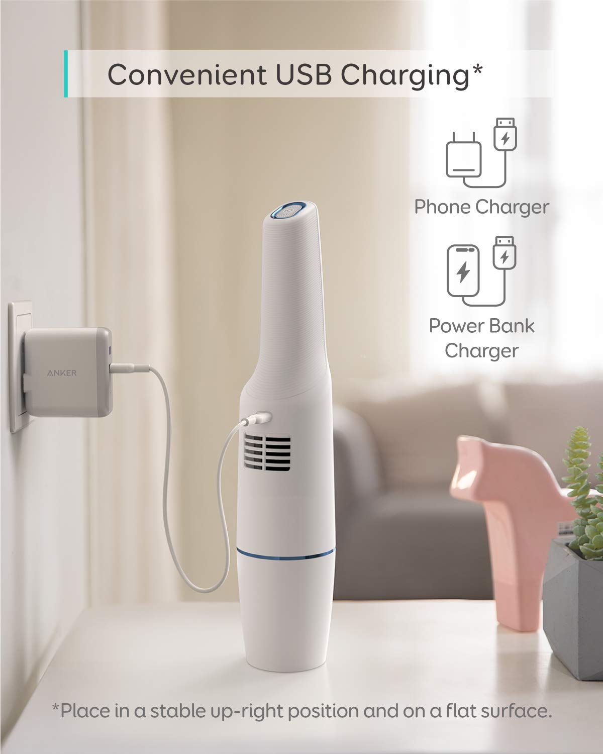 eufy HomeVac H11 Pure, Cordless Handheld Vacuum Cleaner, Ultra-Lightweight 1.3lbs, 5500Pa Suction Power, Ozone Purification, USB Charging, for Home Cleaning
