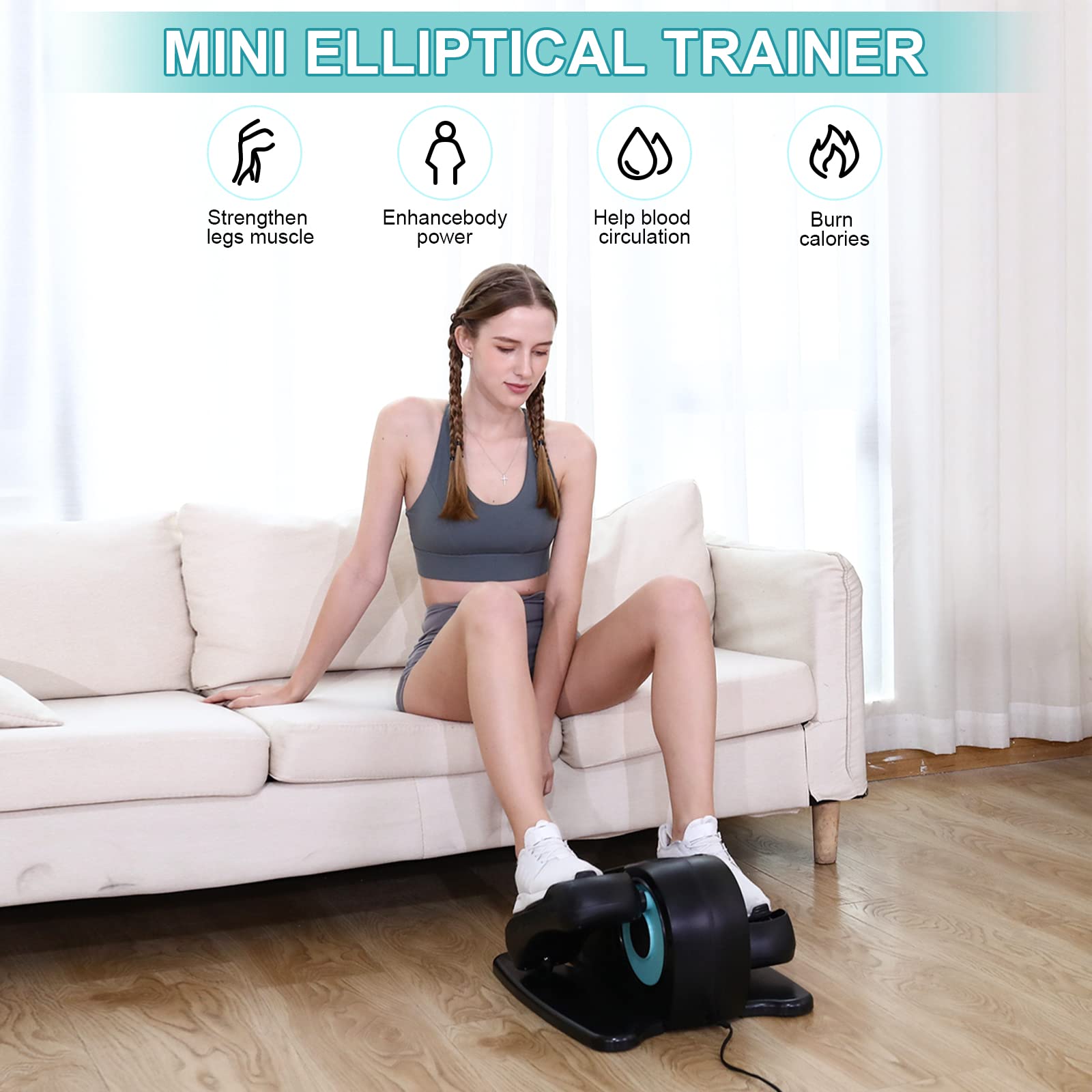 Doufit Mini Elliptical Machine (Electric-Black)