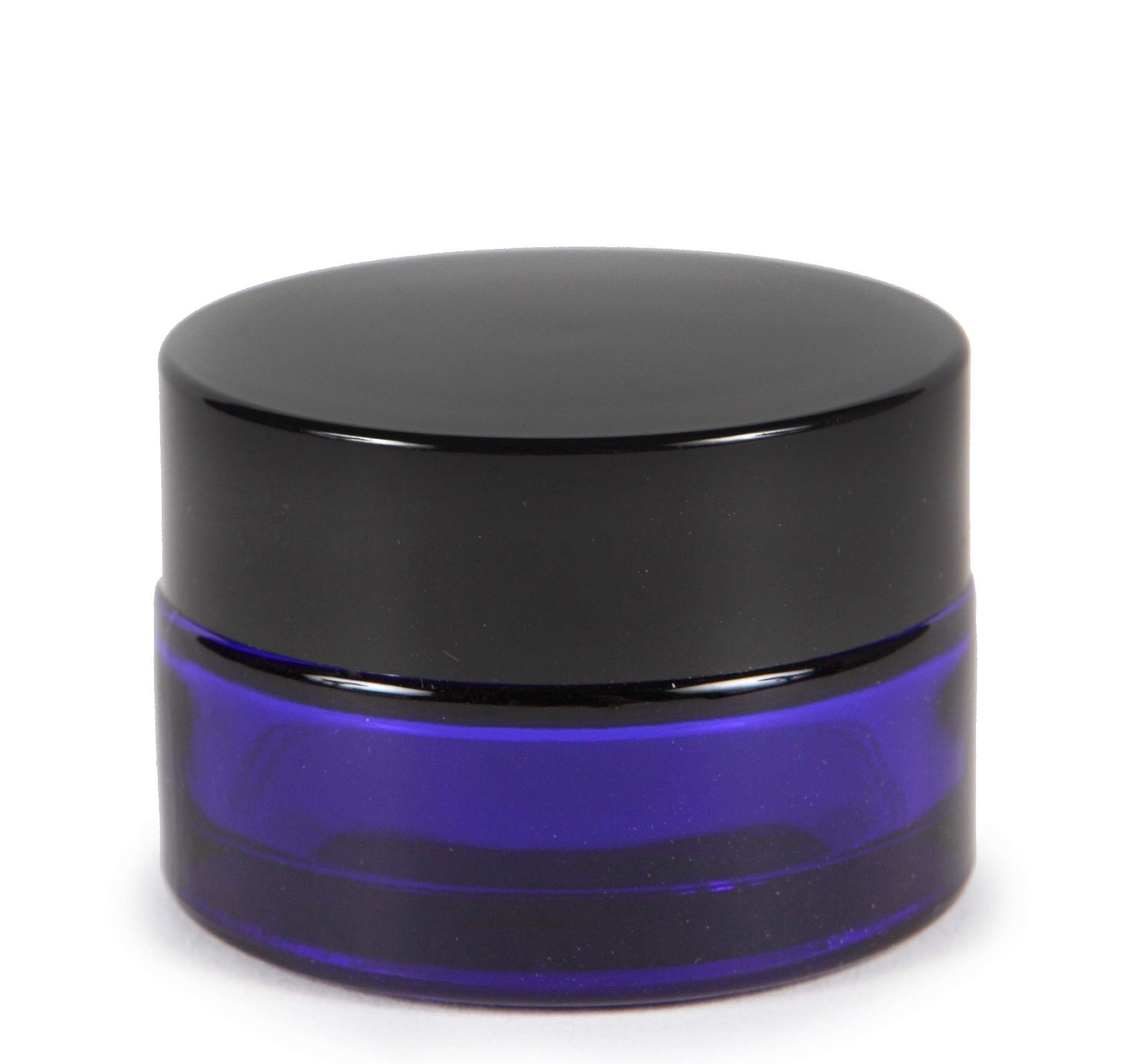 Vivaplex, 12, Cobalt Blue, 15 ml, Round Glass Jars, with Inner Liners and black Lids