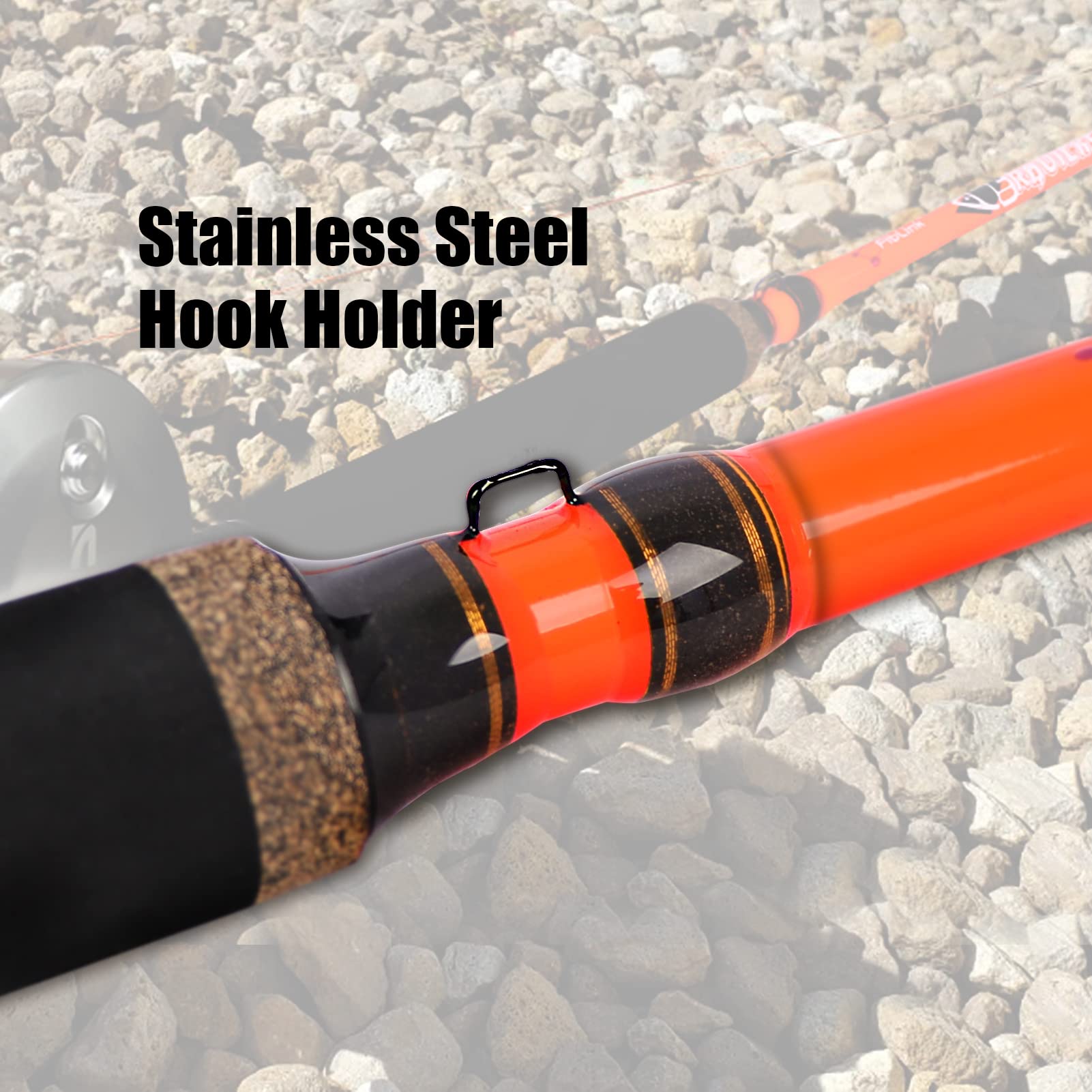 Fiblink 1-Piece & 2-Piece Catfish Rod Portable Catfishing Rod with Sensitive Tip (8’-Heavy-2Pcs)