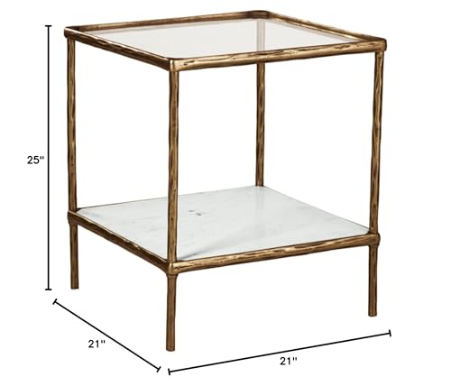 Signature Design by Ashley Ryandale Contemporary Accent Table, Antique Brass Finish