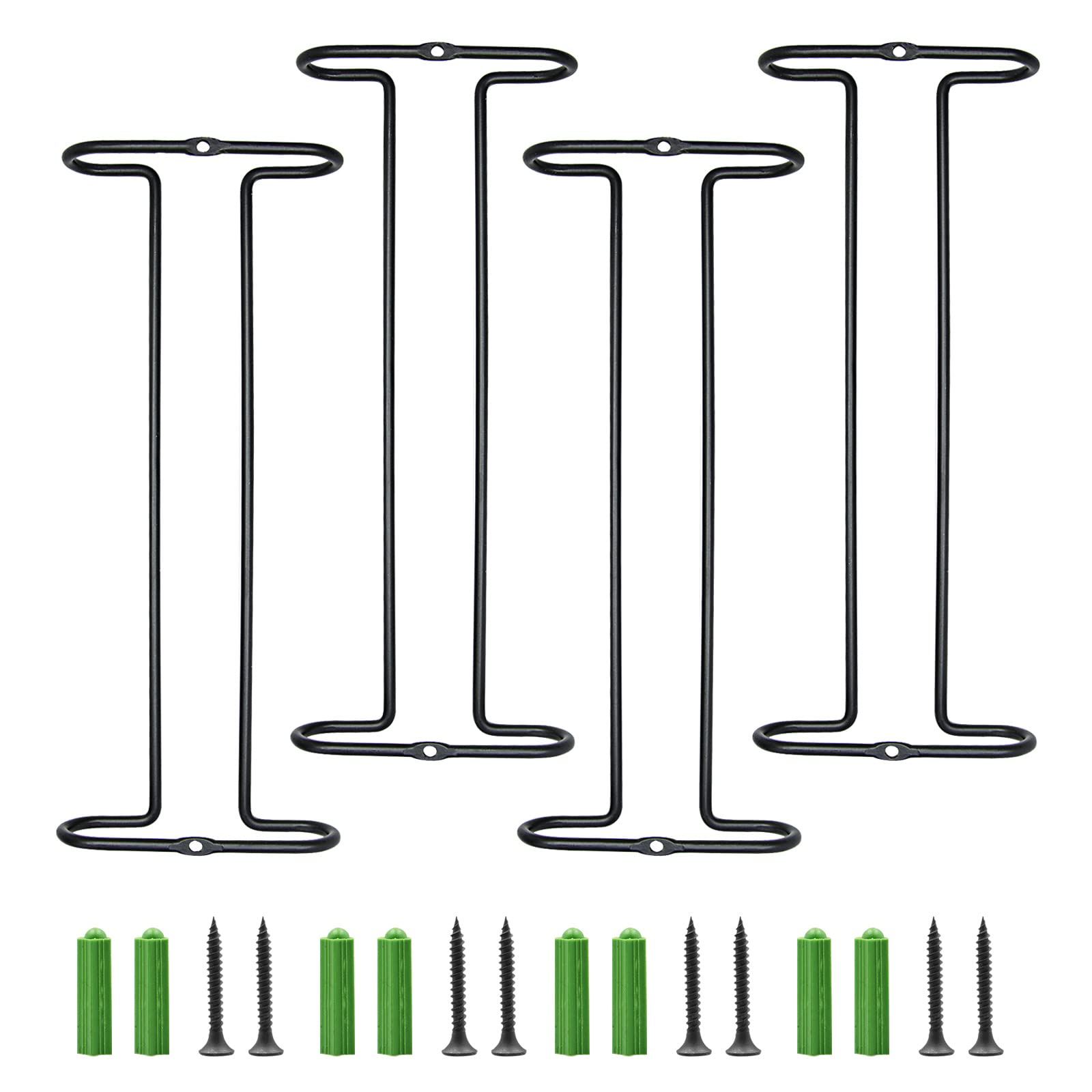 eastbao Wine Glass Rack Under Cabinet Shelf Glasses Holder Storage With Drying Stemware Rack Under Counter Metal Hanger Hanging Rack for Kitchen Black