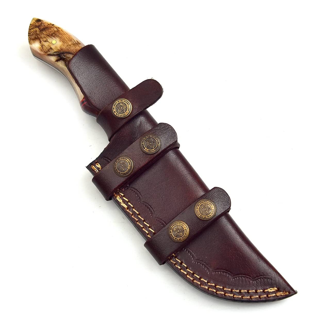 Grace Knives Hunting Damascus Steel Handmade Knife Fix Blade Knife 10 Inches with Leather Sheath G-155