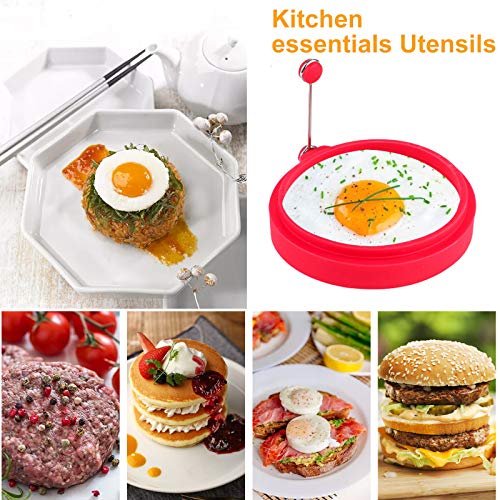 Epoch-Making 4 PCS Silicone Cooking Non Stick Perfect Fried Egg Mold or Pancake Rings