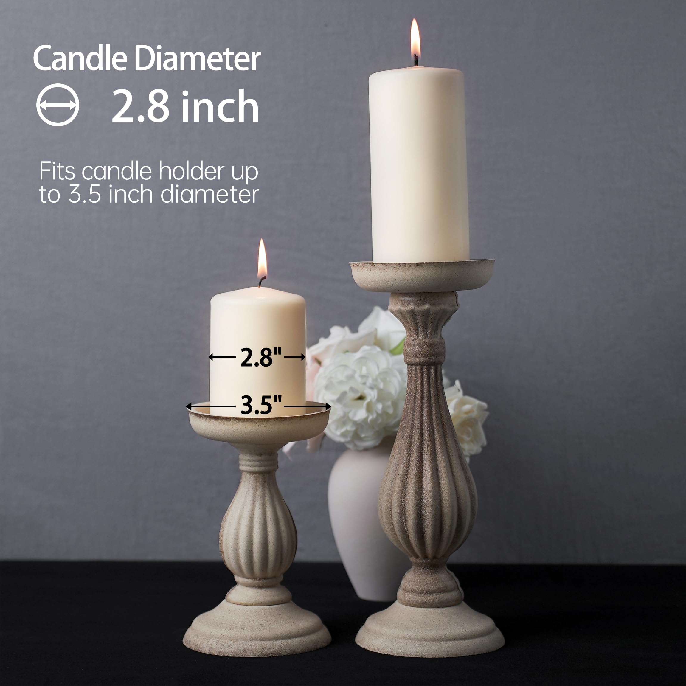 Pillar Candles,6 Count Unscented Pillar Candle,70 Hours Smokeless Pillars Candles Bulk,2.8"x6" Hand-Poured Candles Pillar for Emergency Home Decor Prayer Christmas Party,Ivory
