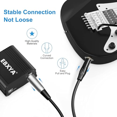 EBXYA XLR Male to 1/4 Inch TS Mono Unbalanced Microphone Cable 6Ft, 6.35mm to XLR Cable, 2 PCS