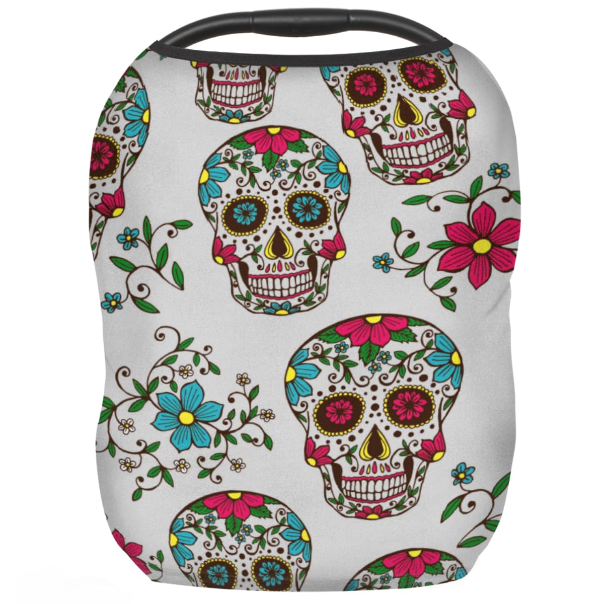 Death Sugar Skull Baby Car Seat Cover for Baby Boys and Girls Breathable Lightweight Carseat Cover Baby Carrier Cover Soft Flexible for Girls Boys