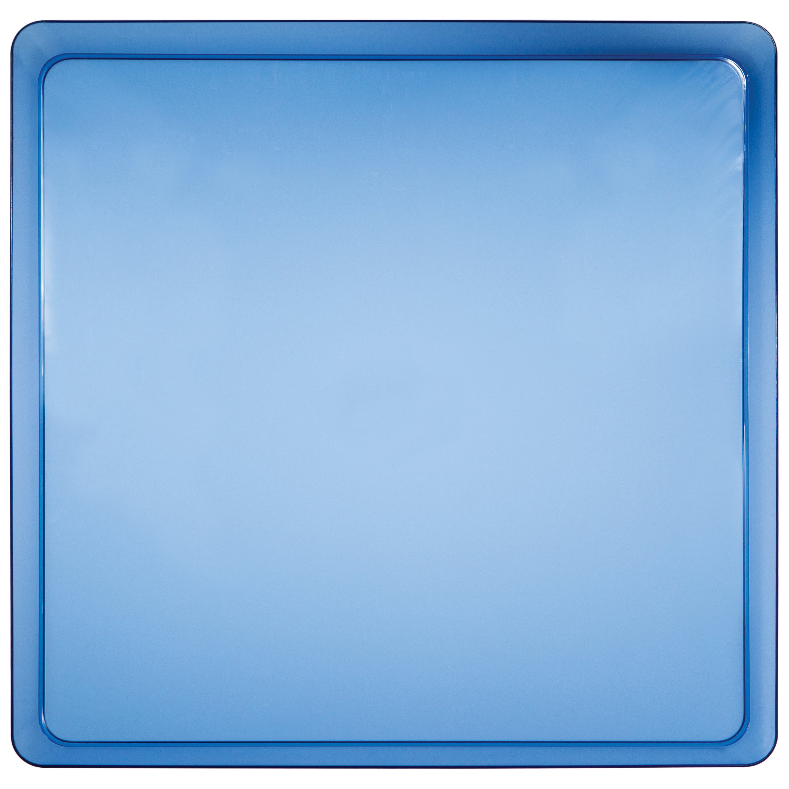 Creative Converting Square Plastic Serving Tray, 11.5-Inch, Translucent Blue