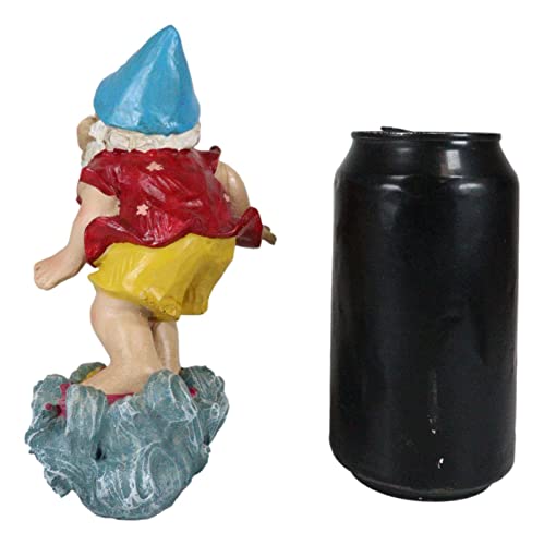Ebros Free Spirited Hippie Hawaii Themed Vacation Fairy Garden Gnome Holding Aloha Banner Figurine DIY Mr Gnomes Collection Statue Home Decor