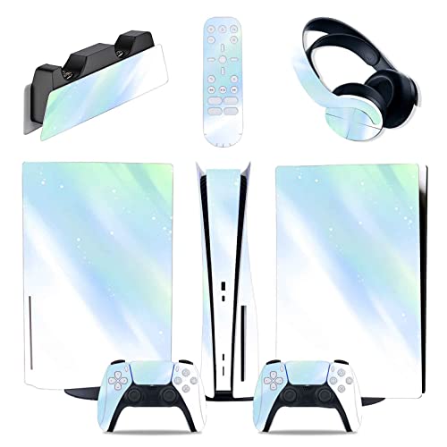 Guugoon Colourful Full Set Skins Compatible with Ps5 Digital Edition Console, Vinyl Decal Stickers for Ps5 Digital Edition Console,3