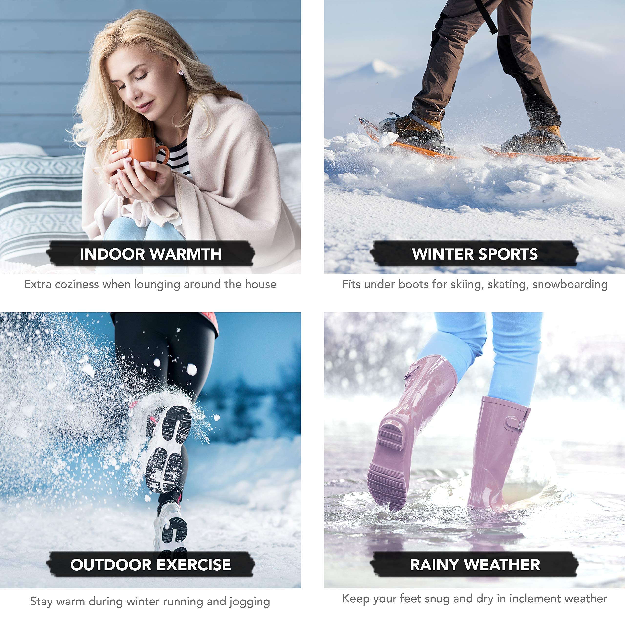 Debra Weitzner 12 Pair Thermal Winter Socks for Men and Women Extreme Cold Weather Insulated Heated Warm Socks for Camping Hunting Skiing etc