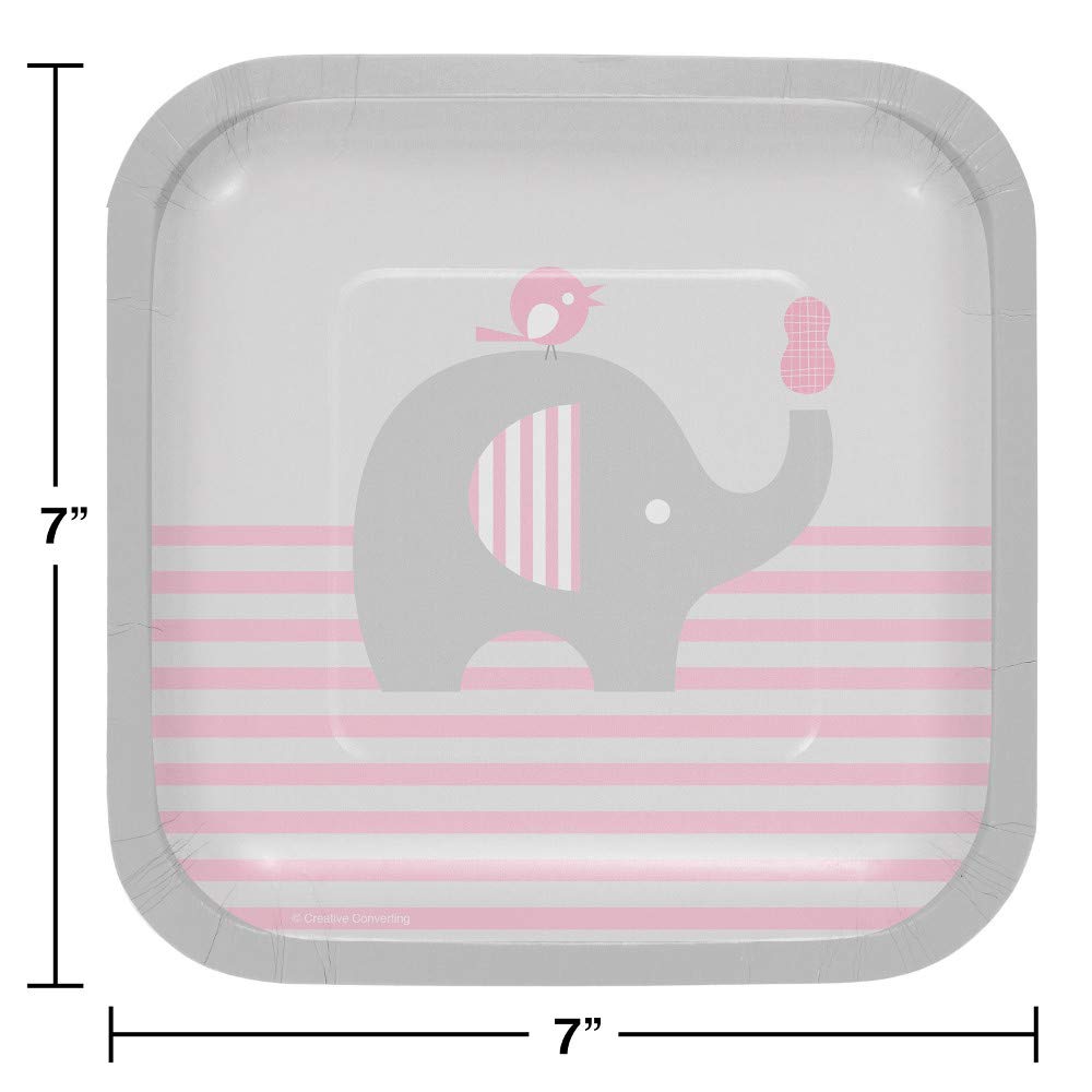 Creative Converting Little Peanut Girl Elephant Baby Shower Tableware Kit, 71 Pieces, Pink