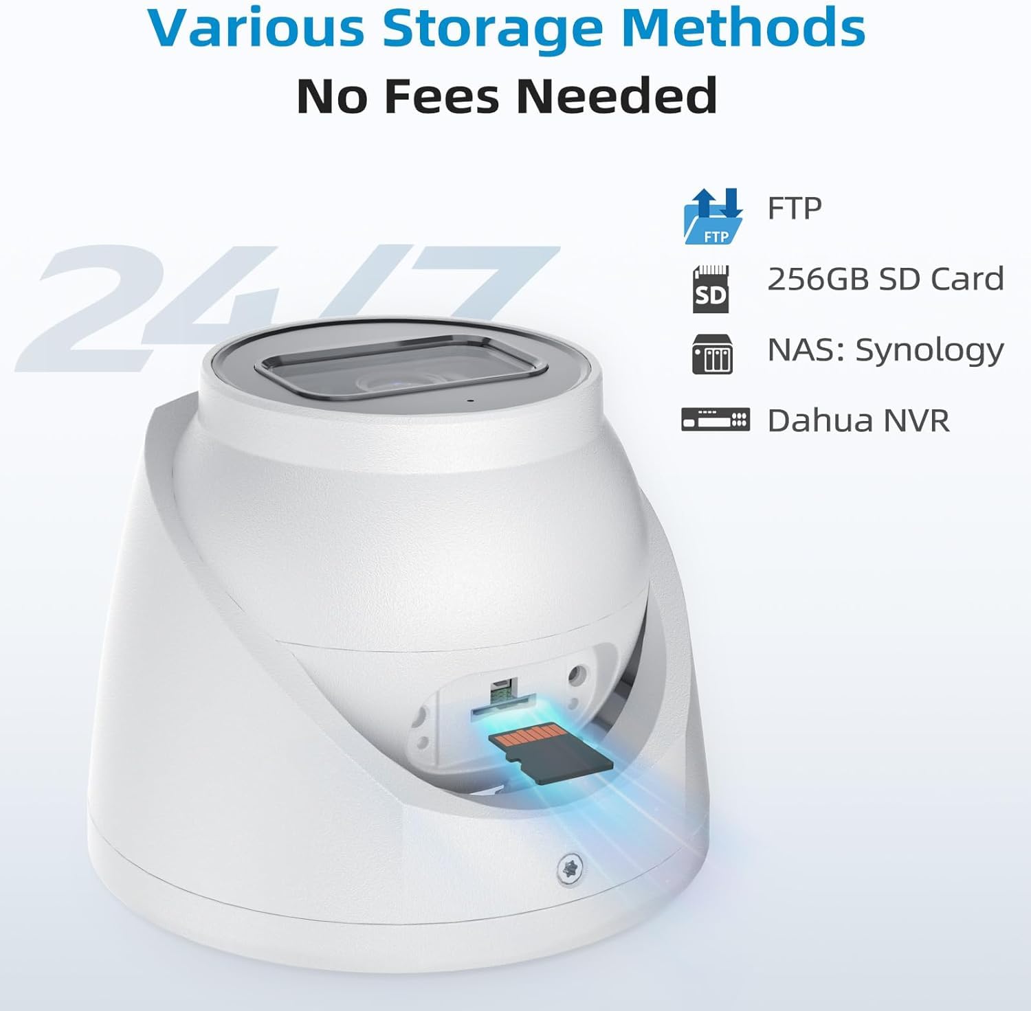 VALUCAM 4MP PoE Turret Camera, 0.006Lux@F1.6 Starlight IP POE Camera Outdoor, 2.8mm Fixed Lens with 98ft Night Vision, Human/Vehicle Detection Plus, Built-in Audio, IP67, DMSS & SmartPSS