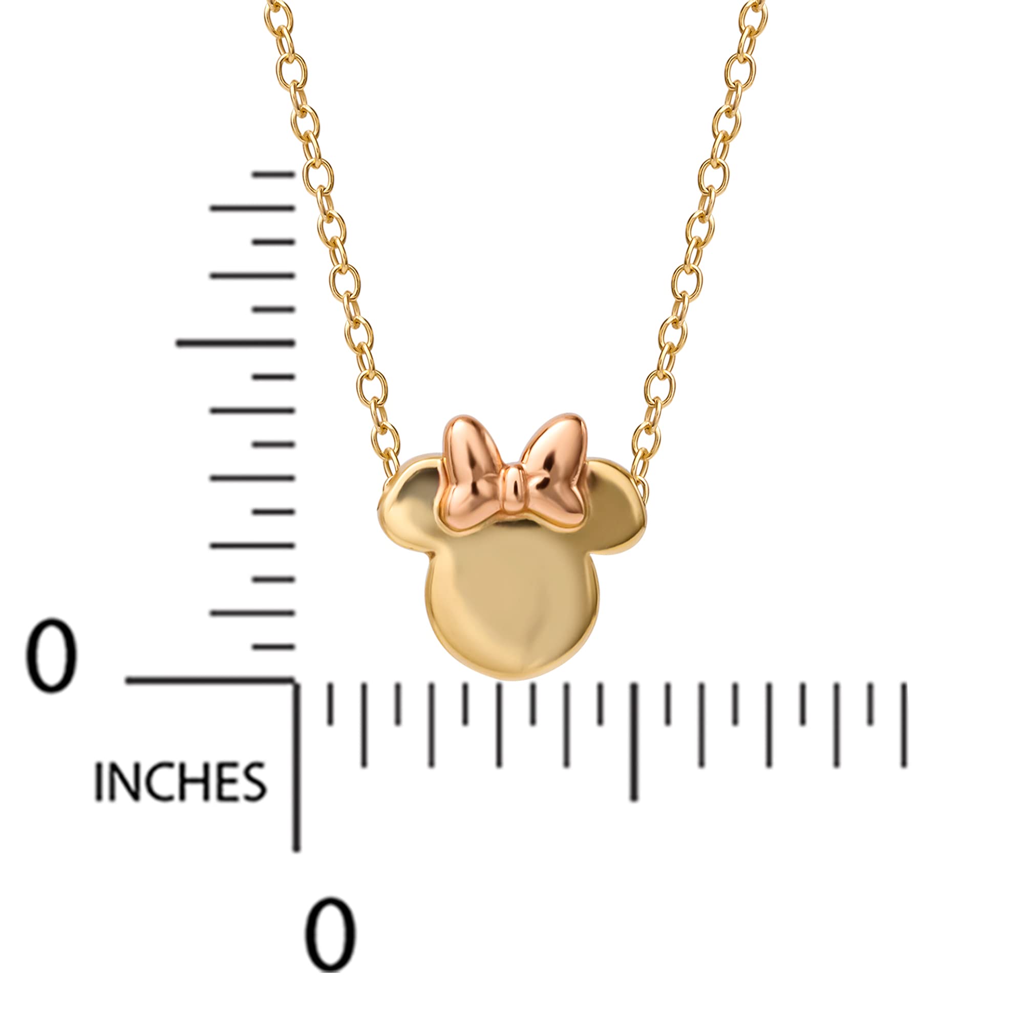 Disney Minnie Mouse Slider Pendant Necklace, Flash Plated, Two Tone, 18"
