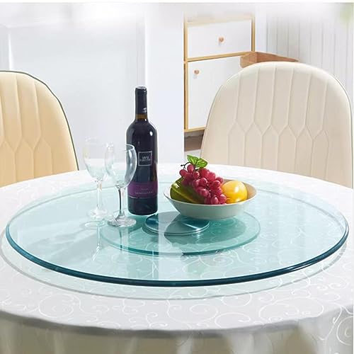 DOUKI 39Incn Lazy Susan Turntable For Dining Glass Tempered Glass Rotating Tray, Clear Round Dining Table Top, Swivel Large Tabletop Serving Plate (Size : 24inch(60cm))