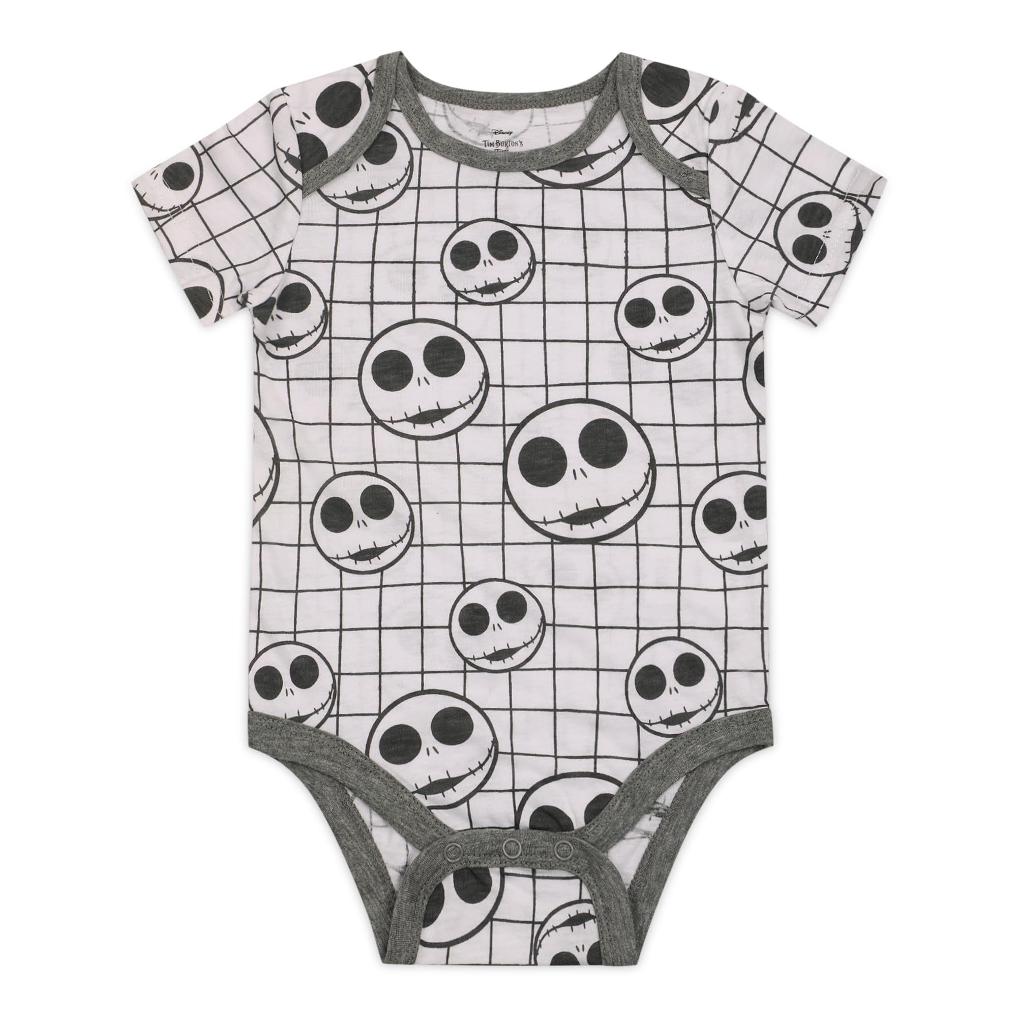Disney Nightmare Before Christmas Boys’ Jack Skellington 3 Pack Bodysuits for Infant – Grey