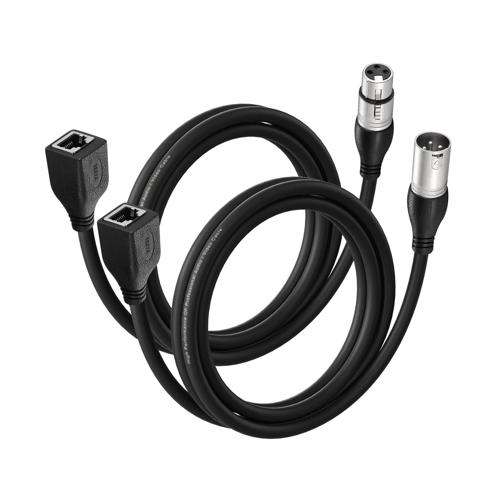 EBXYA 1/4" TRS to XLR Balanced Mic Microphone Cable, XLR to 6.35 Jack, 2 Packs (2 Packs of 1/4 TRS to XLR Female 6FT)