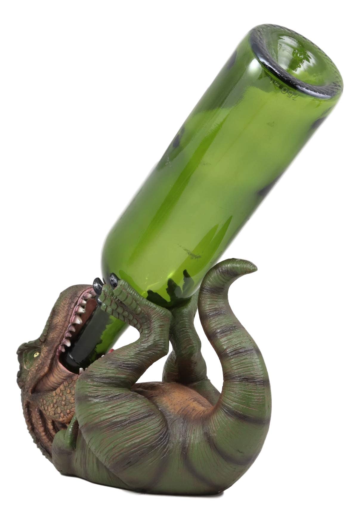 Ebros Dino Wino Prehistoric Dinosaur Thirsty T-Rex Wine Bottle Holder 9.25" Long Caddy Figurine Jurassic Era Trex Statue Kitchen and Dining Decor Party Hosting Prop Tyrannosaurus Rex Dinosaurs