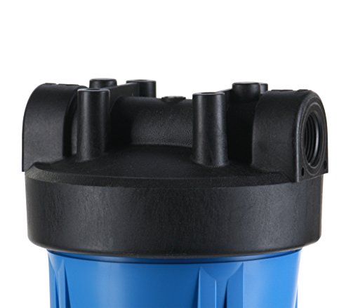 Hydronix HF45-20BLBK15 4.5" x 20" Water Filter Housing, Whole House Commercial or Industrial - 1.5" Port