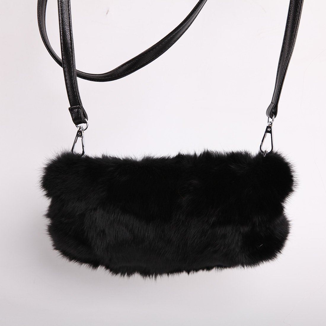 URSFUR Women Warm Hand Muff Genuine Rabbit Bag Purse Winter Hand Warmer