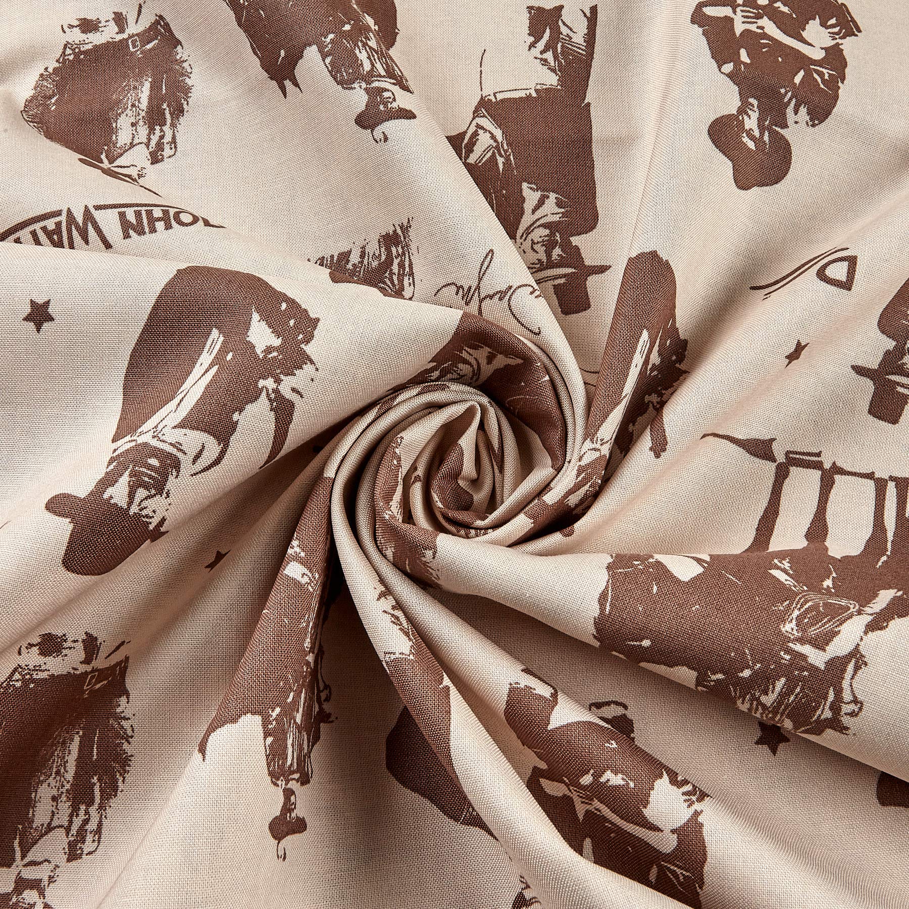 Riley Blake John Wayne Silhouettes Tan, Fabric by the Yard