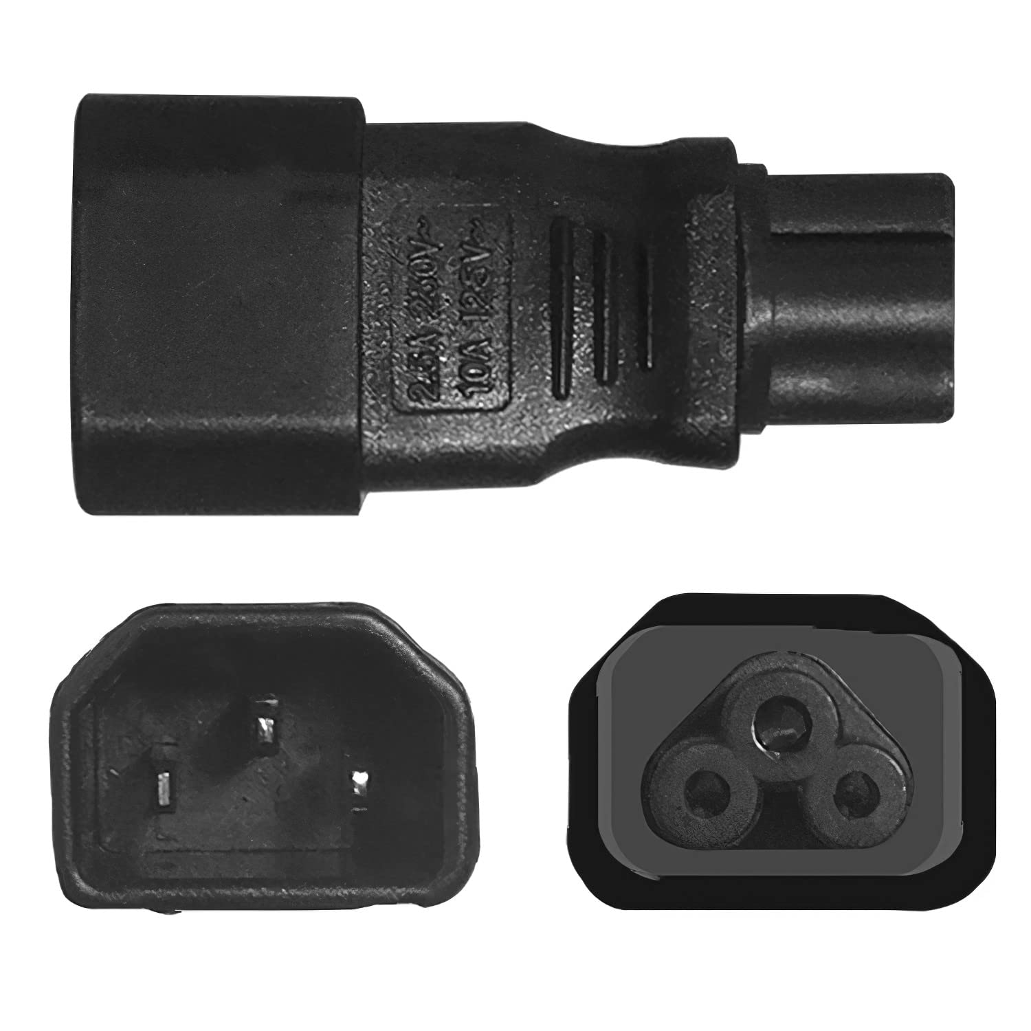 Dracaena 6 Pack IEC 320 Adapter C14 to C5 Adapter 3 Poles IEC Socket Mickey Mouse C5 to C14 Adapter Straight Headed IEC Extender Power Adapter
