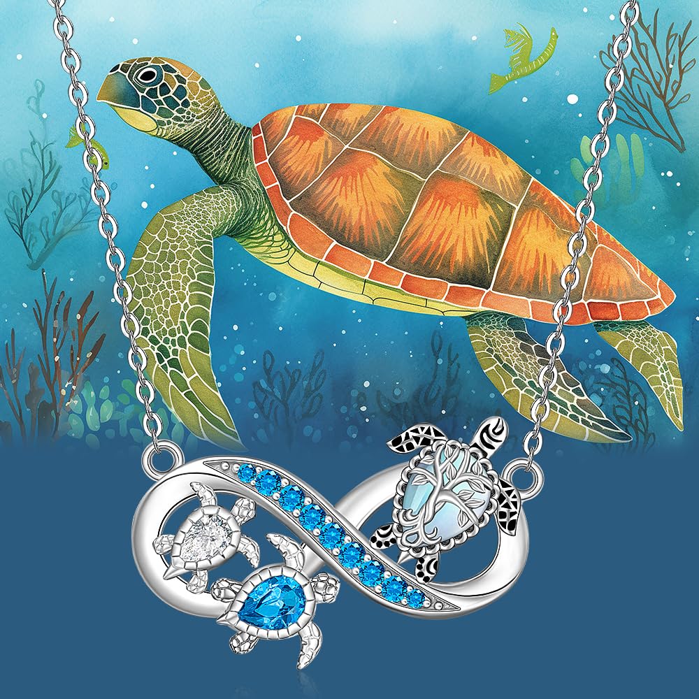 Fenthring S925 Sterling Silver Cat Necklace for Women Tree of Life Black Cat Necklace Sterling Pendant Blue