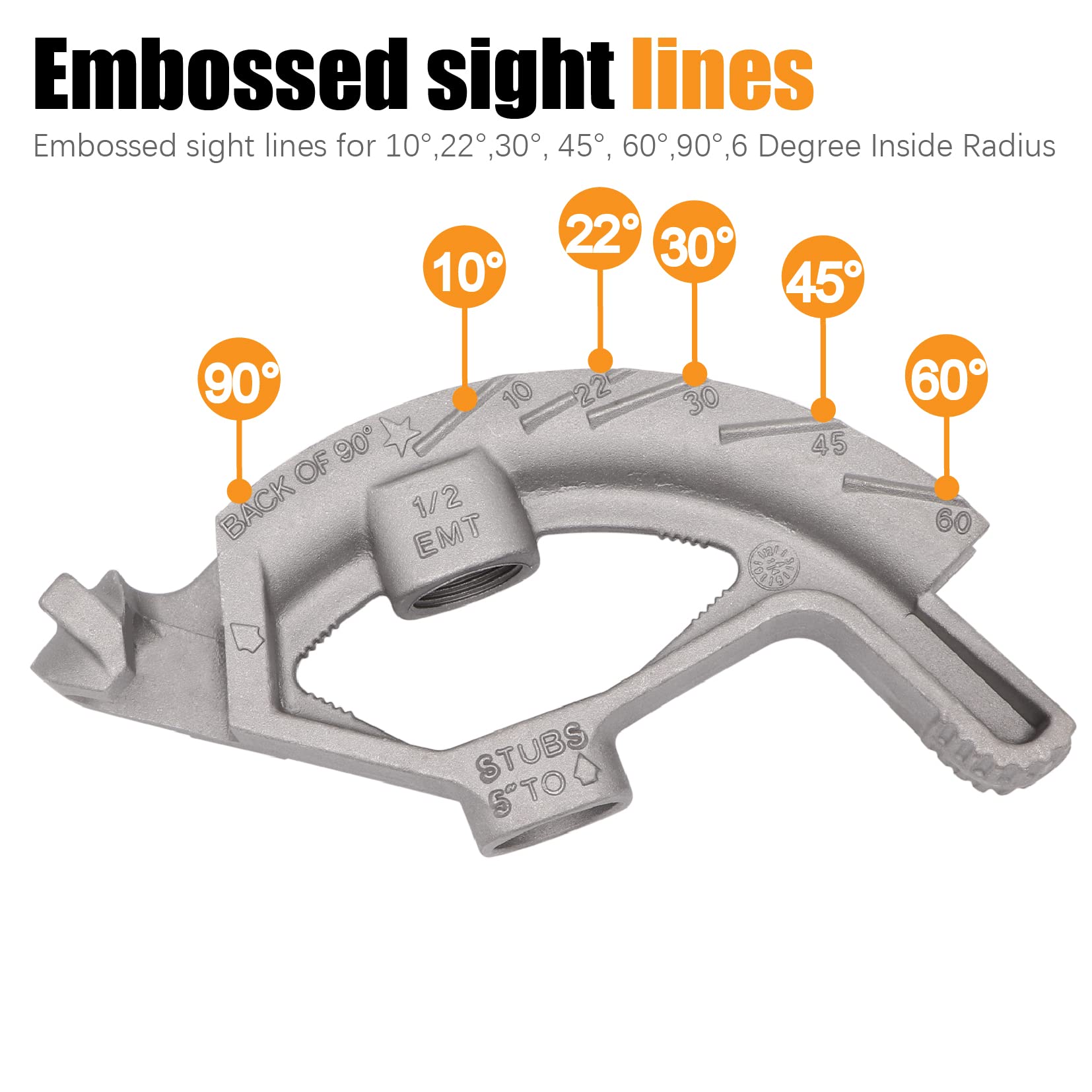 Fuzbaxy 1/2-inch EMT Conduit Pipe,Conduit Hand Bender Tool for 1/2 in. EMT Pipes,Bender Head Aluminum