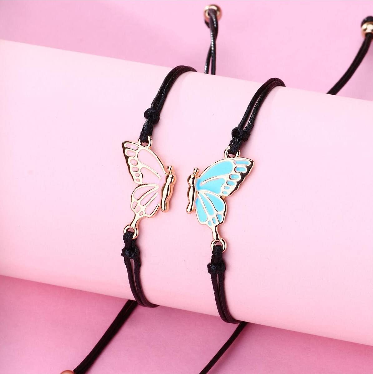 DOYYCA Friendship Bracelets Matching Best Friend Bracelet for 2 Women BFF (Butterfly 1)