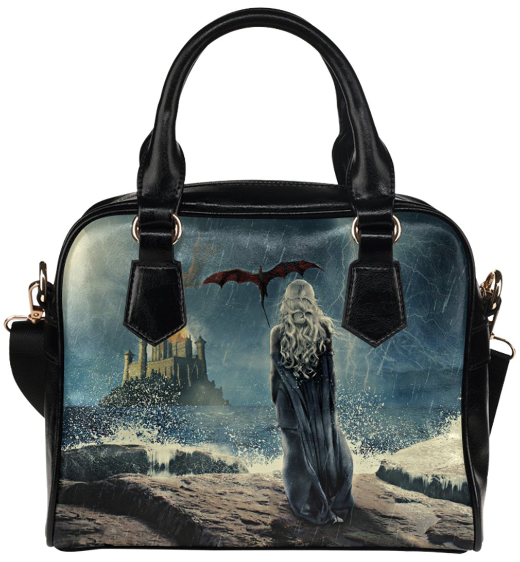 Women Female Crossbody Shoulder Top-handle Bags Shell Handbag with Daenerys Targaryen-Game of Thrones Pattern