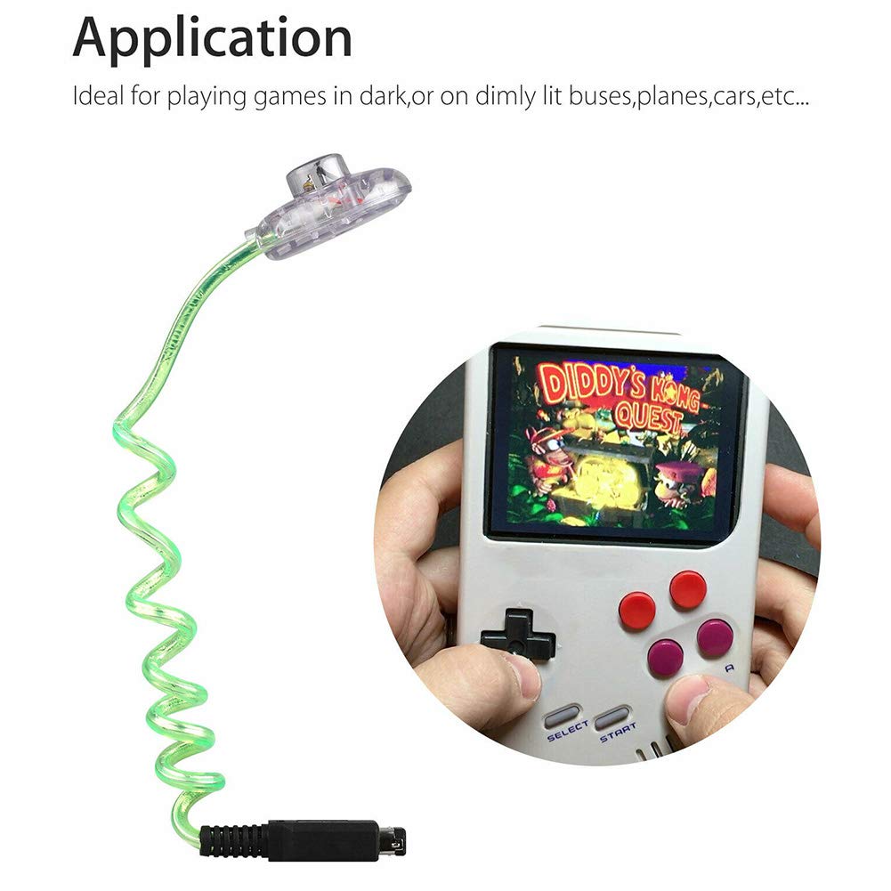 Green Flexible LED Night Worm Light for Game Boy Color Pocket for GBC GBP Screen Light