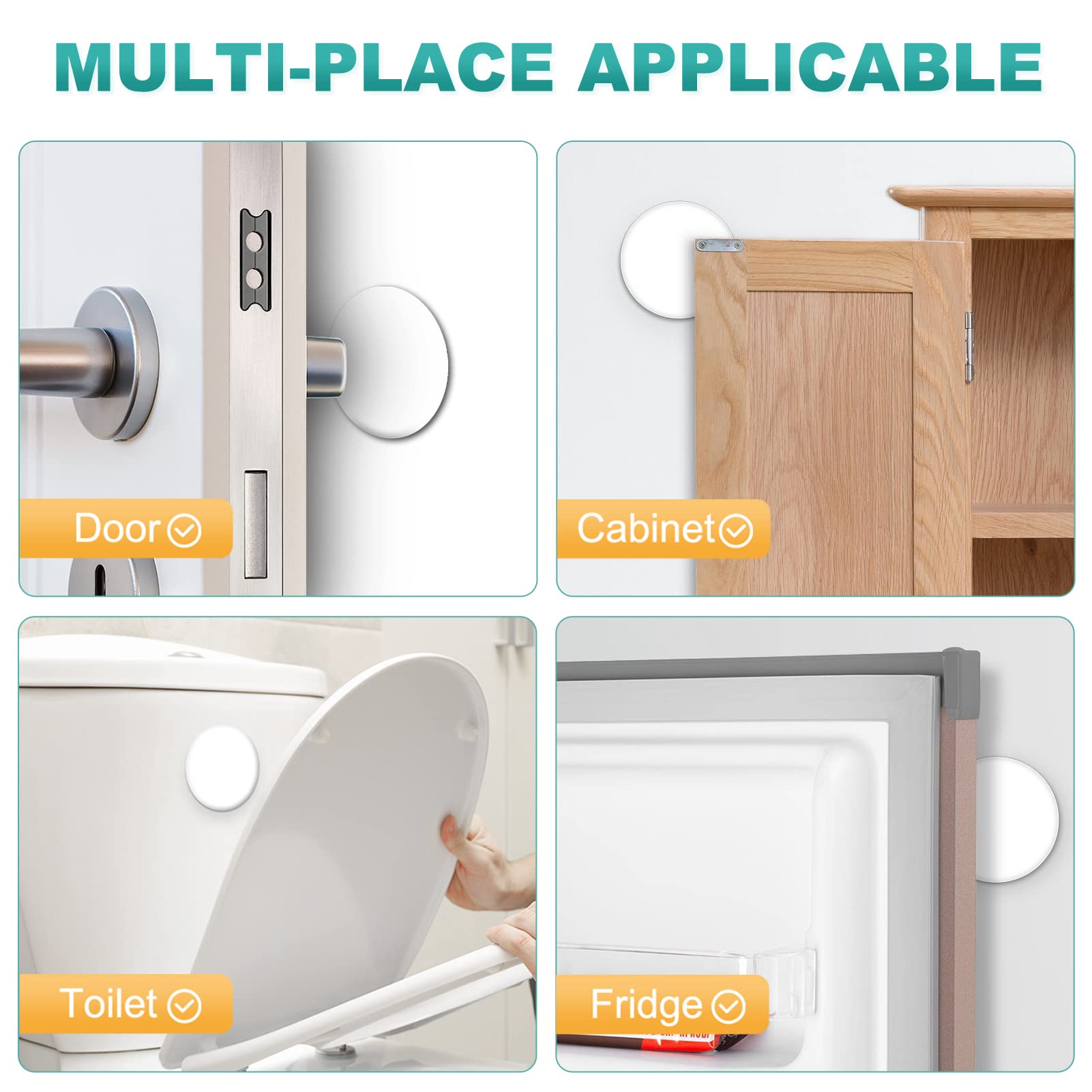 Door Stopper Wall Protector 4 PCS 3.15", Larger Silicone Door Handle Bumper, Wall Protectors with Self Adhesive Sticker for Protecting Wall