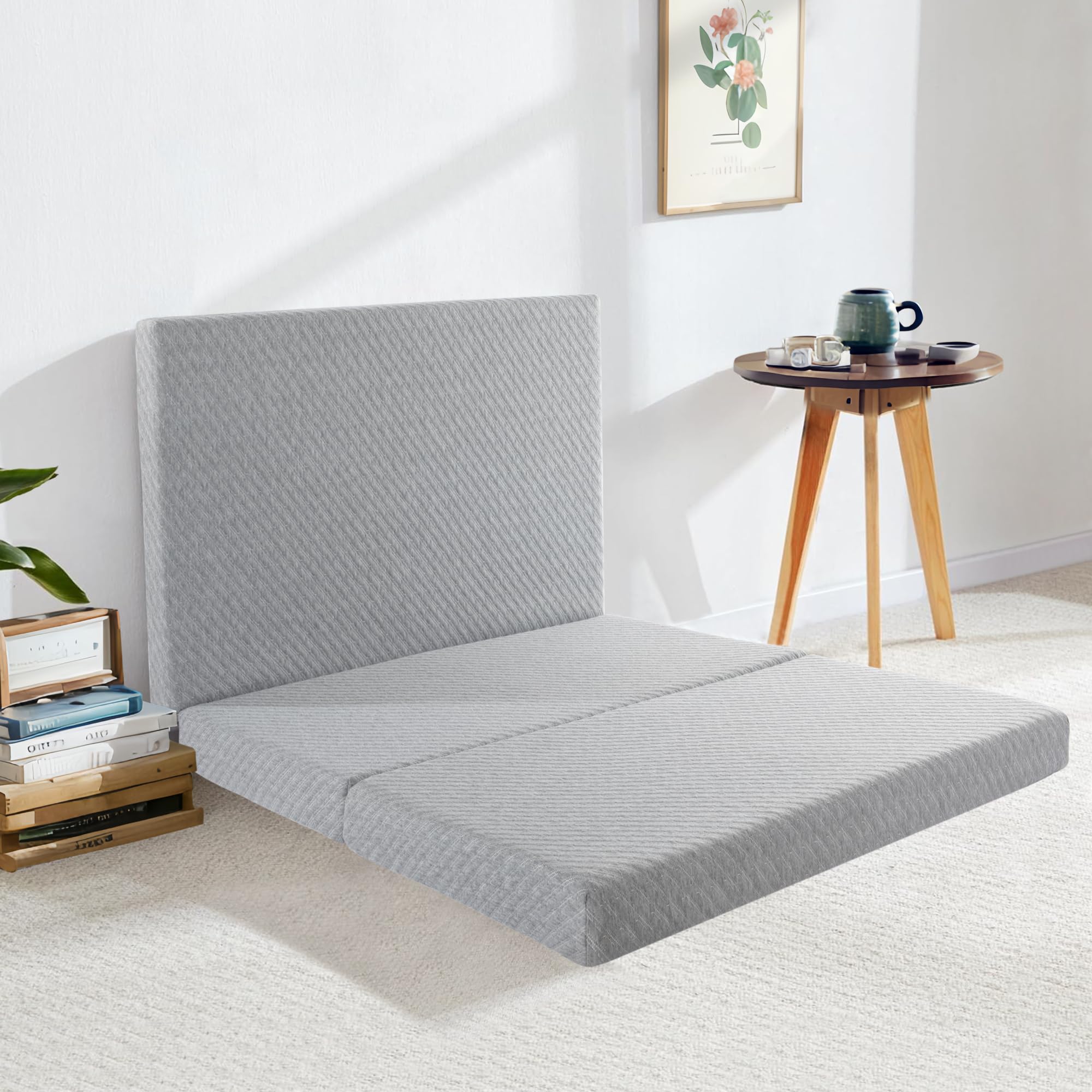 Planet Sleepings King Mattress 3 Inch Tri-fold Gel Foam Mattress, Adjustable Softness Relief Back Pain Breathable and Washable Cover, CertiPUR-US