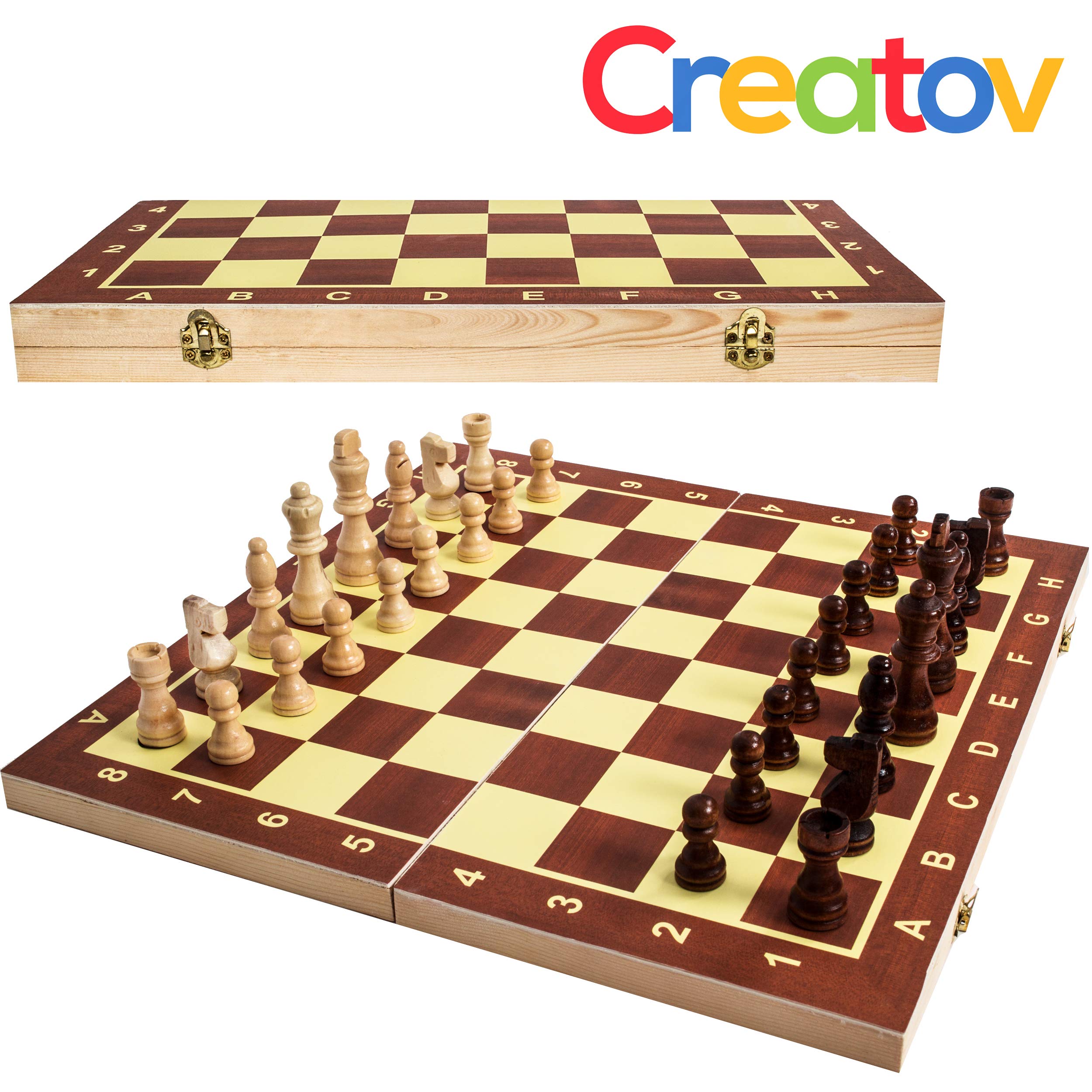 Creatov Chess Set - Chess Board Set for Adults Kids Chess Set Board Game Set Wood Chess Set with Chess pieces Travel Chess Set